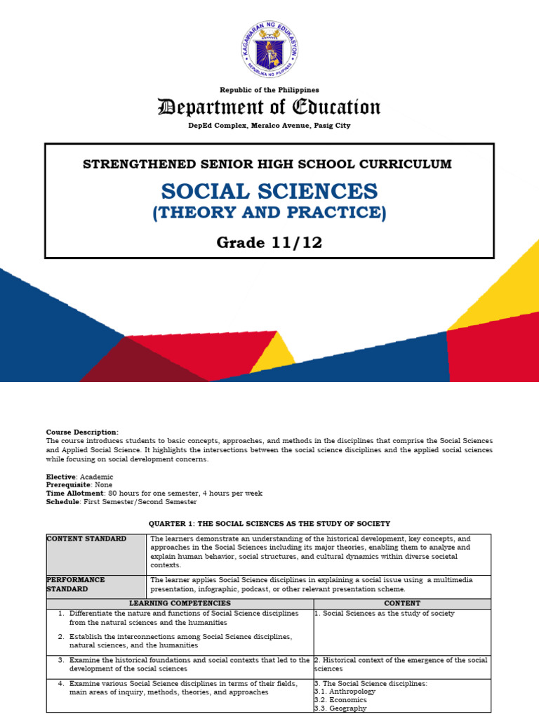 Social Sciences Curriculum Overview | PDF | Social Sciences | Science