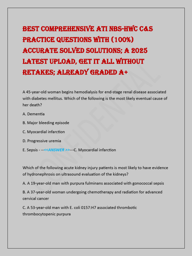 Best Comprehensive Ati Nbs | PDF | Urinary Tract Infection | Concrete