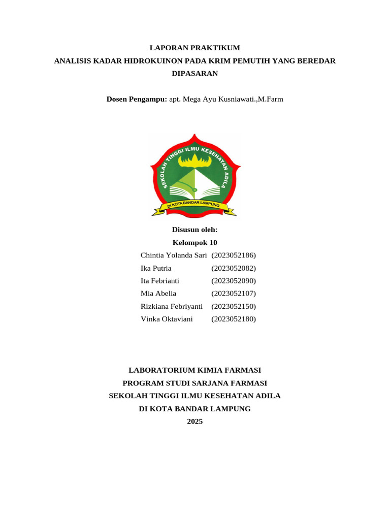 AOMK Percobaan 5 Docx (1) Hidrokuinon (1) - 1 | PDF