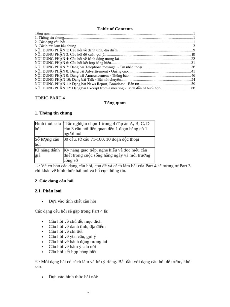 Toeic - Part 4 | PDF