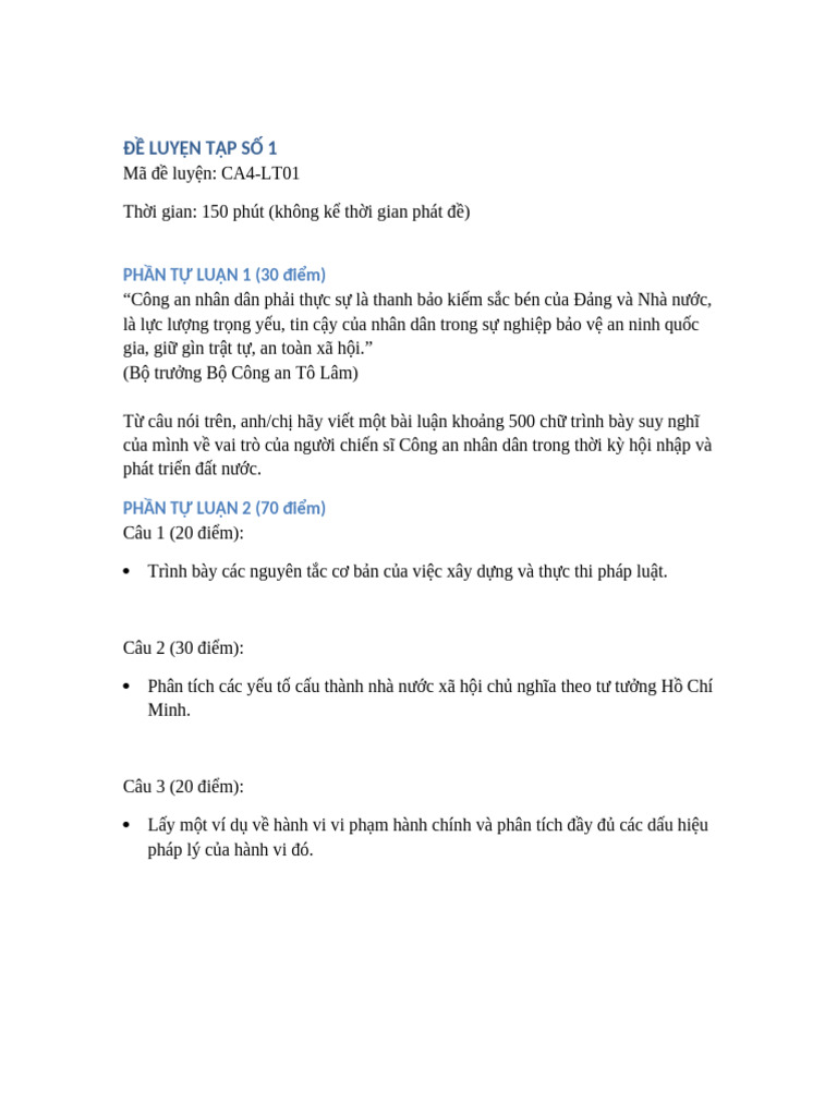 De Luyen Tap CA4 Day Du | PDF