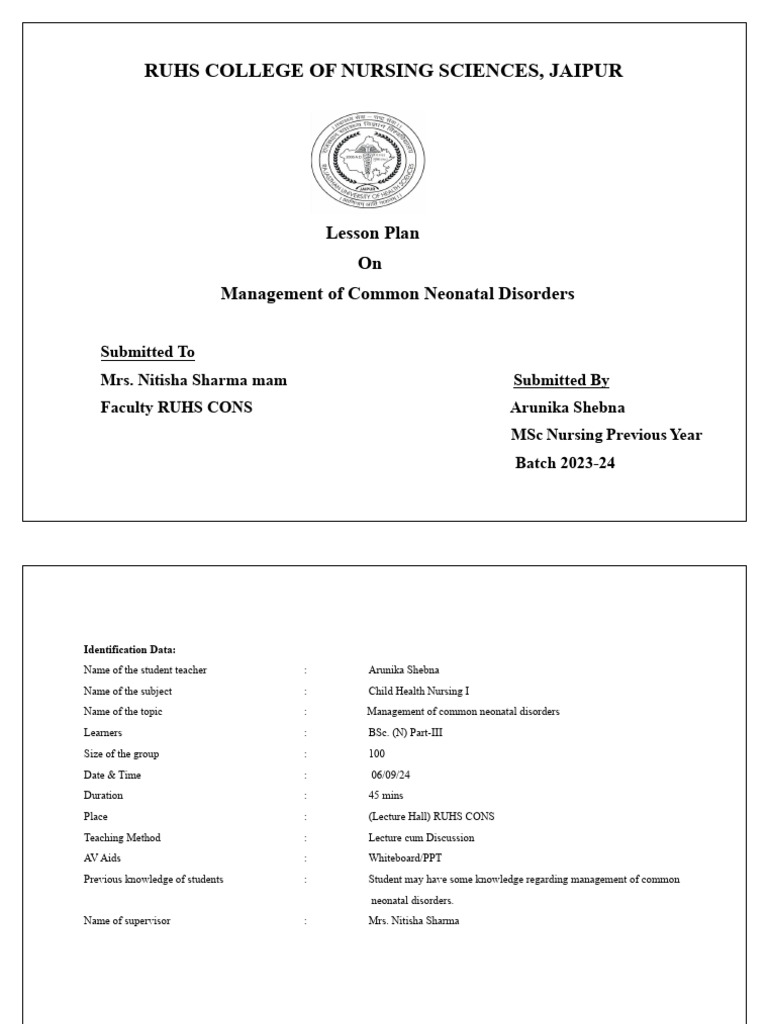 LP On Common Neonatal Disorders 2 | PDF | Hypoglycemia | Medical ...