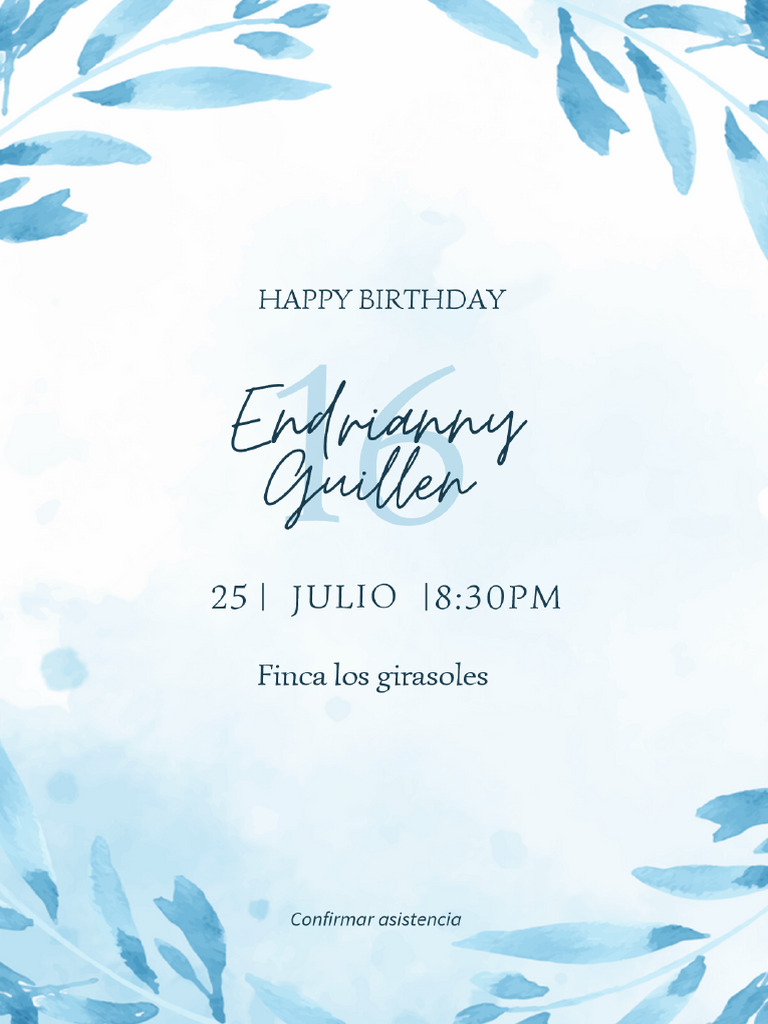 Invitación Celebración Cumpleaños Bombas Azul - 20250613 - 104447 ...