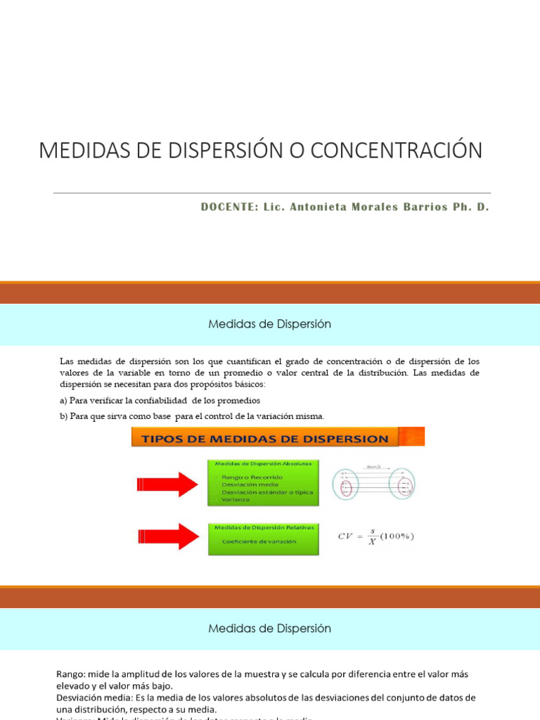 Medidas de Dispersión y Localización | PDF | Cuantil | Dispersión ...