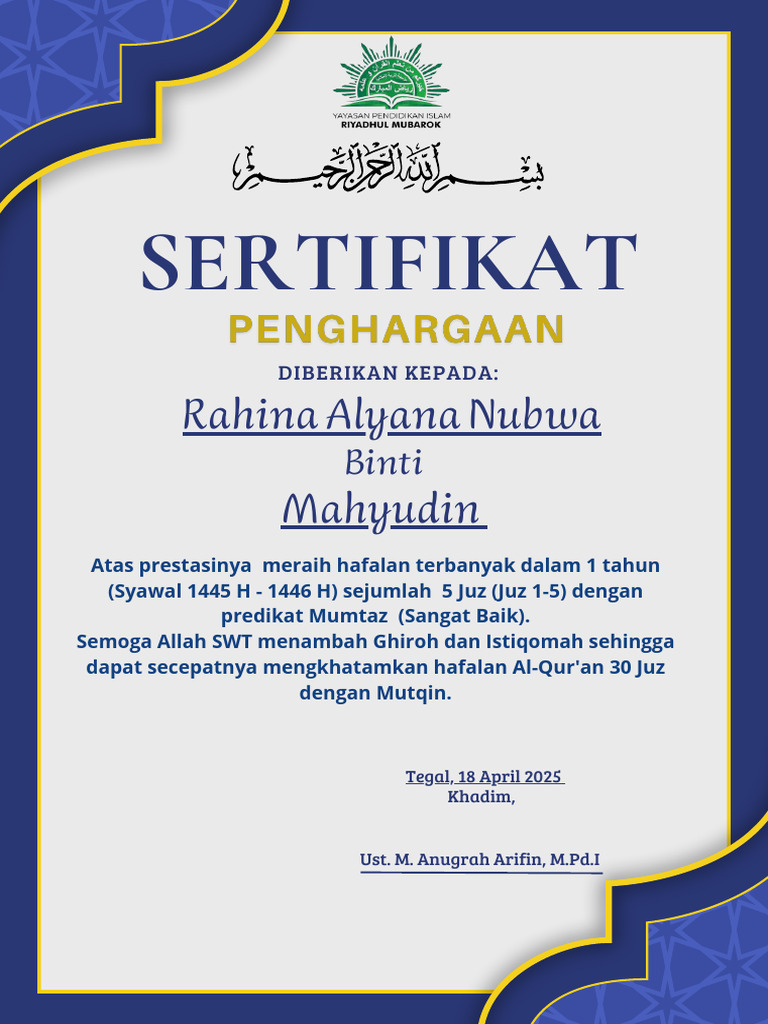 Biru Dan Putih Aesthetic Elegant Achievement Certificate_20250418_141345_0000 | PDF