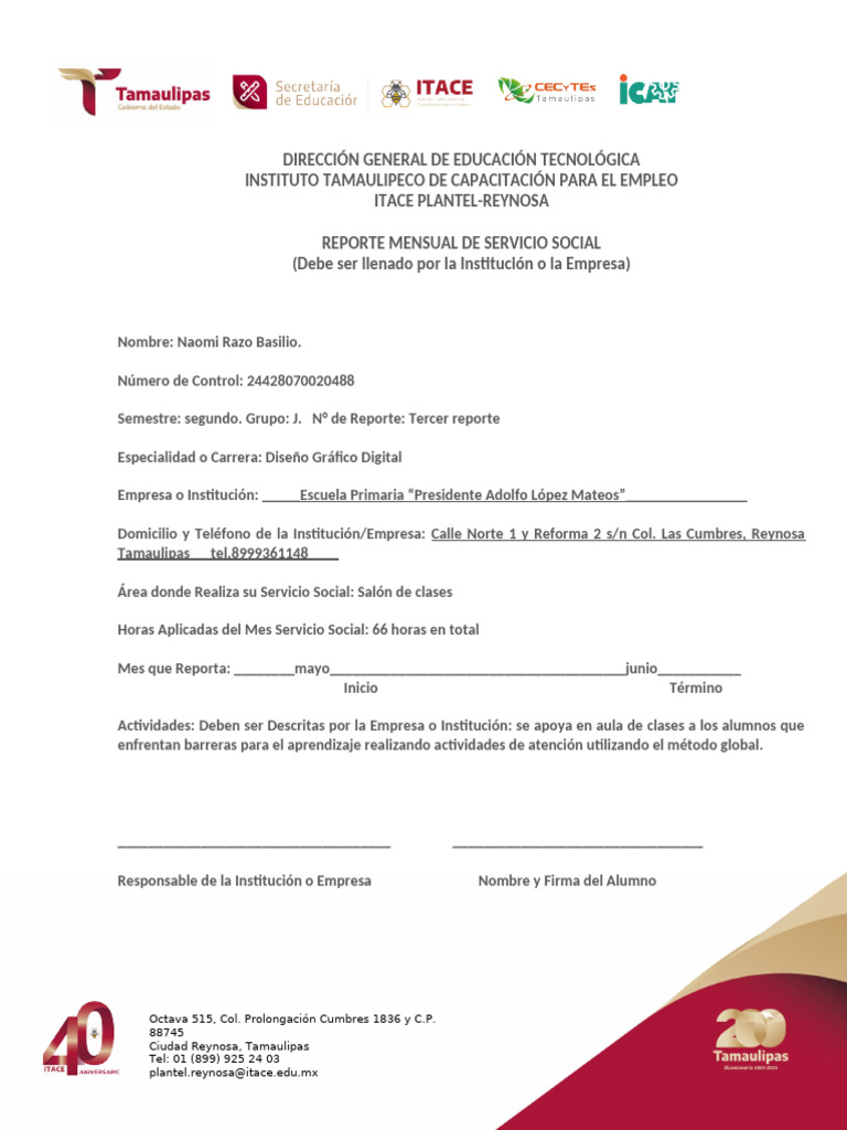 4 Reporte de Horas Ss | PDF