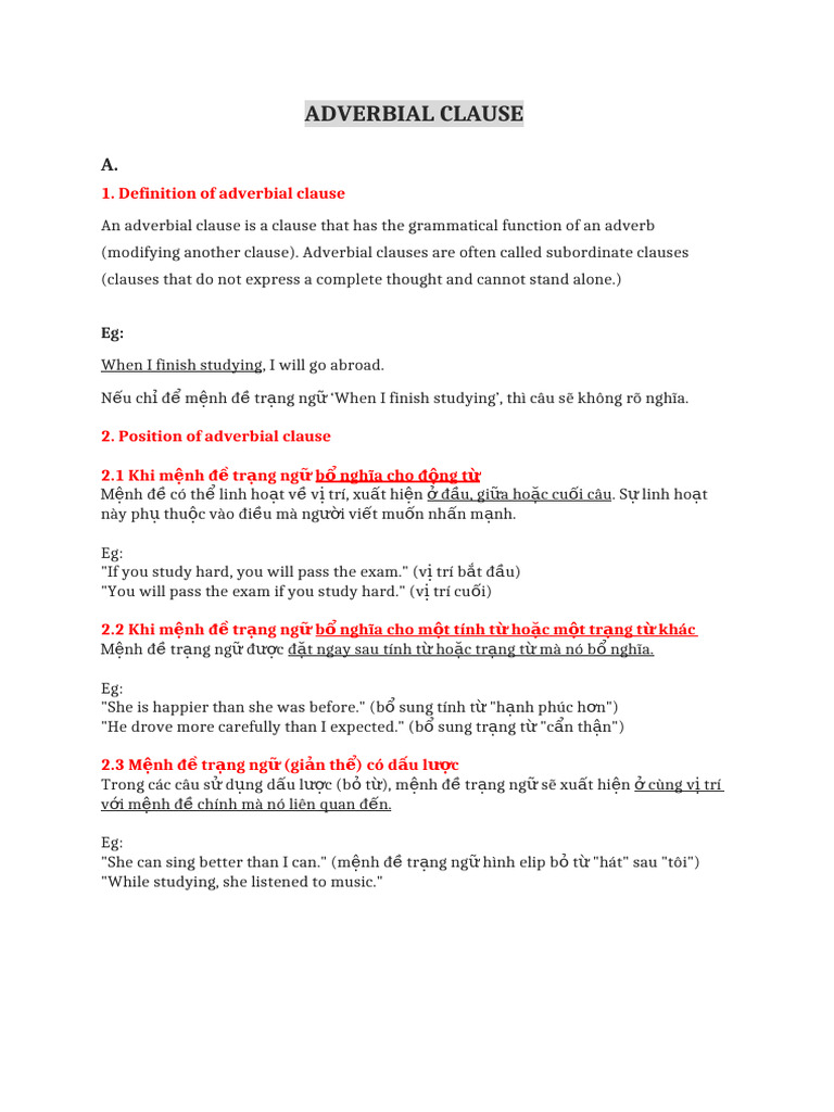 Adverbial Clause - Eng Ver | PDF
