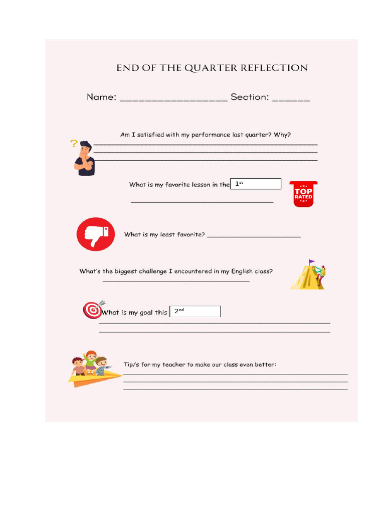 Reflection Essay Template 1st Quarter | PDF