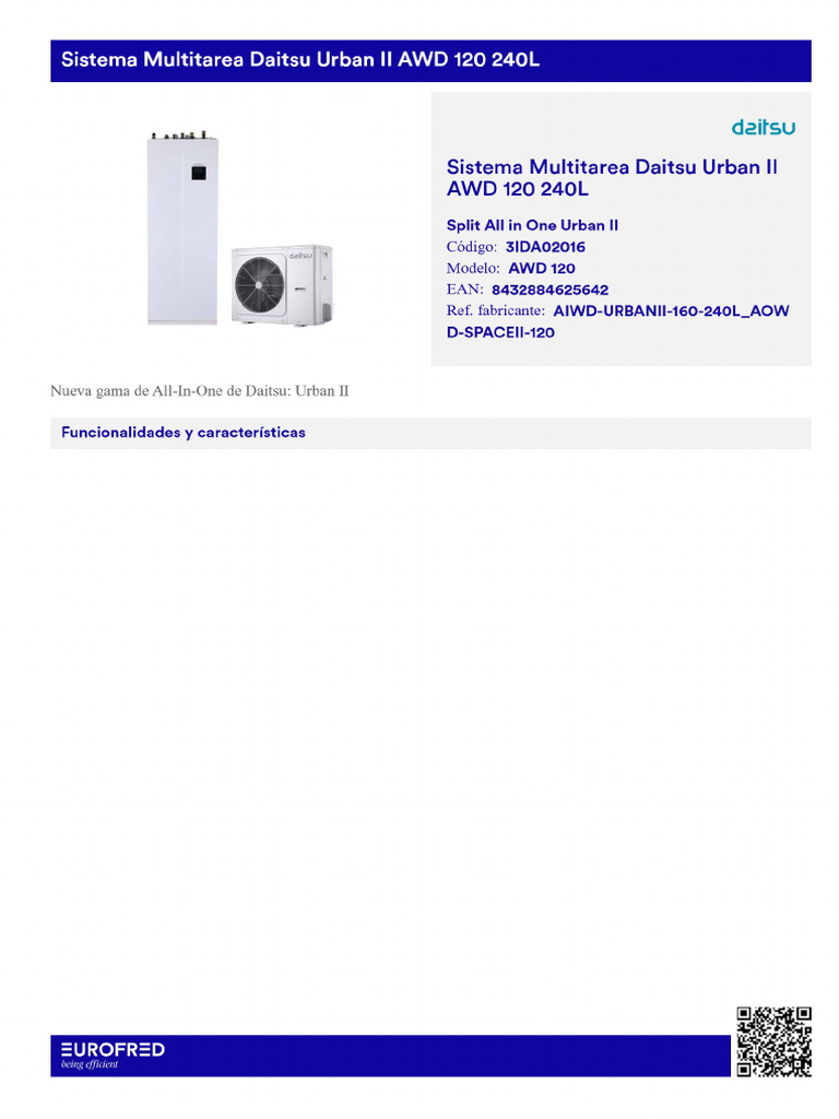 Sistema Multitarea Daitsu Urban II AWD 120 240L | PDF