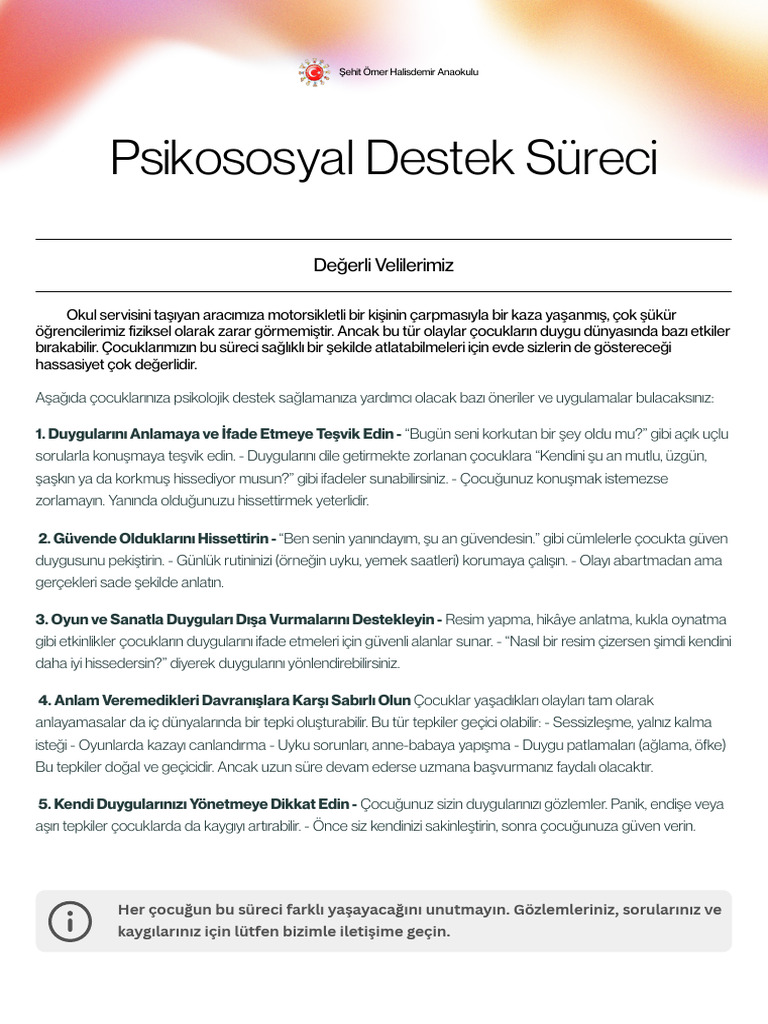 Psiko Sosyal Destek Süreci | PDF