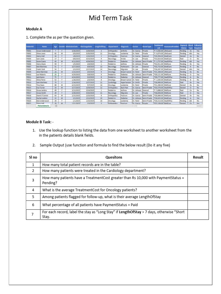 Detailed Set of Instructions and Tasks | PDF