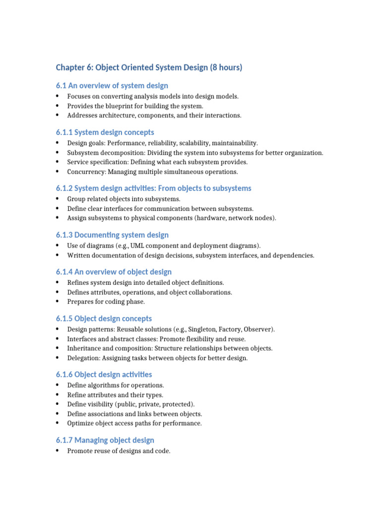 Chapter 6 Object Oriented System Design | PDF