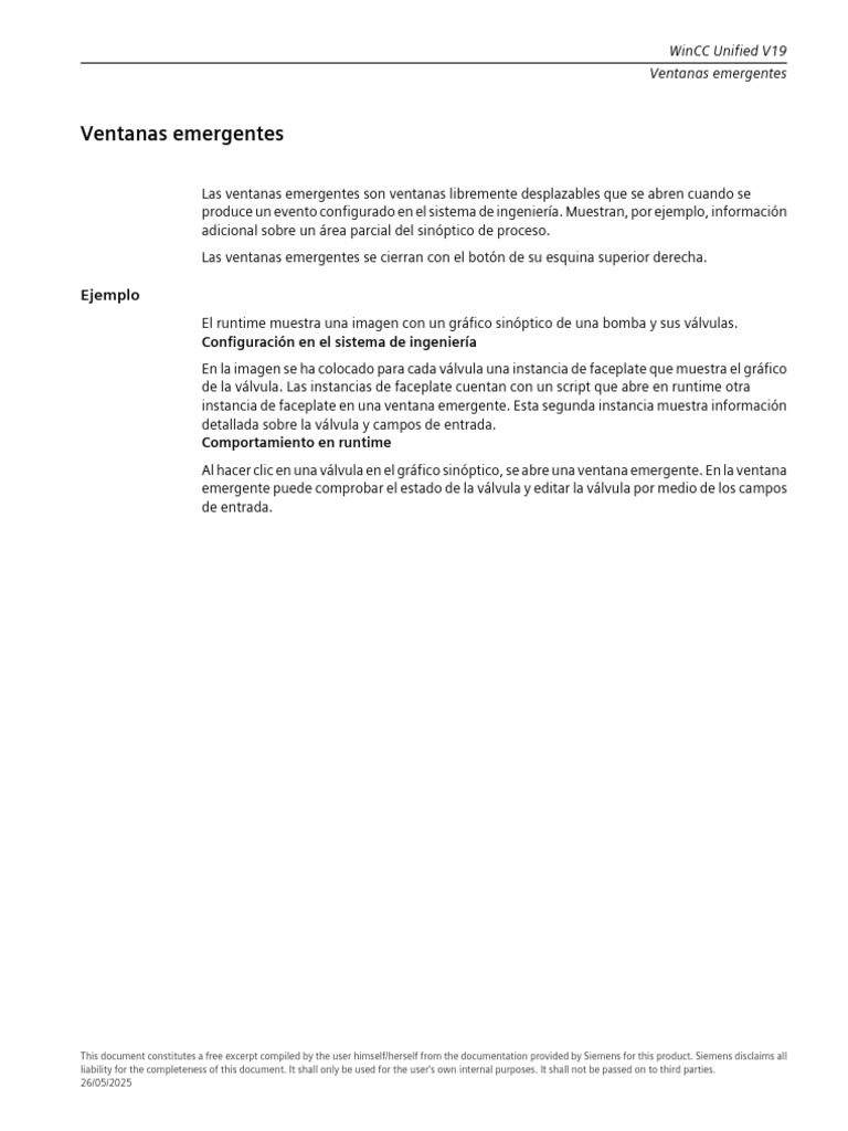 Ventanas Emergentes en WinCC Unified | PDF