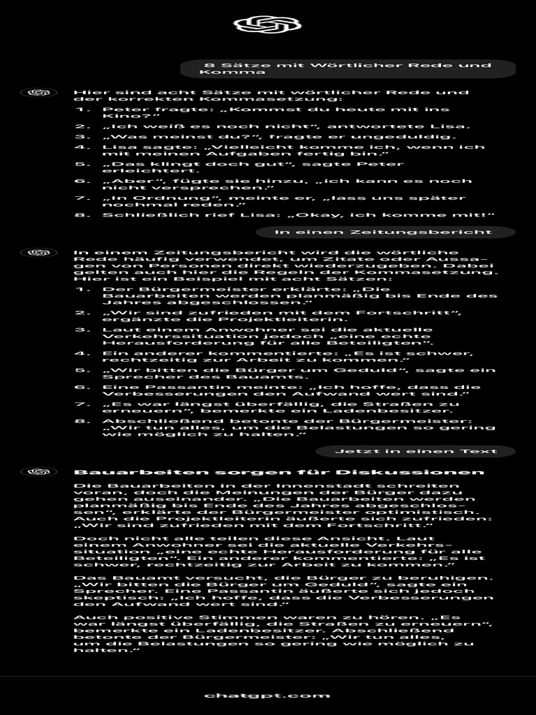 Wörtliche Rede Mit Komma 2 | PDF