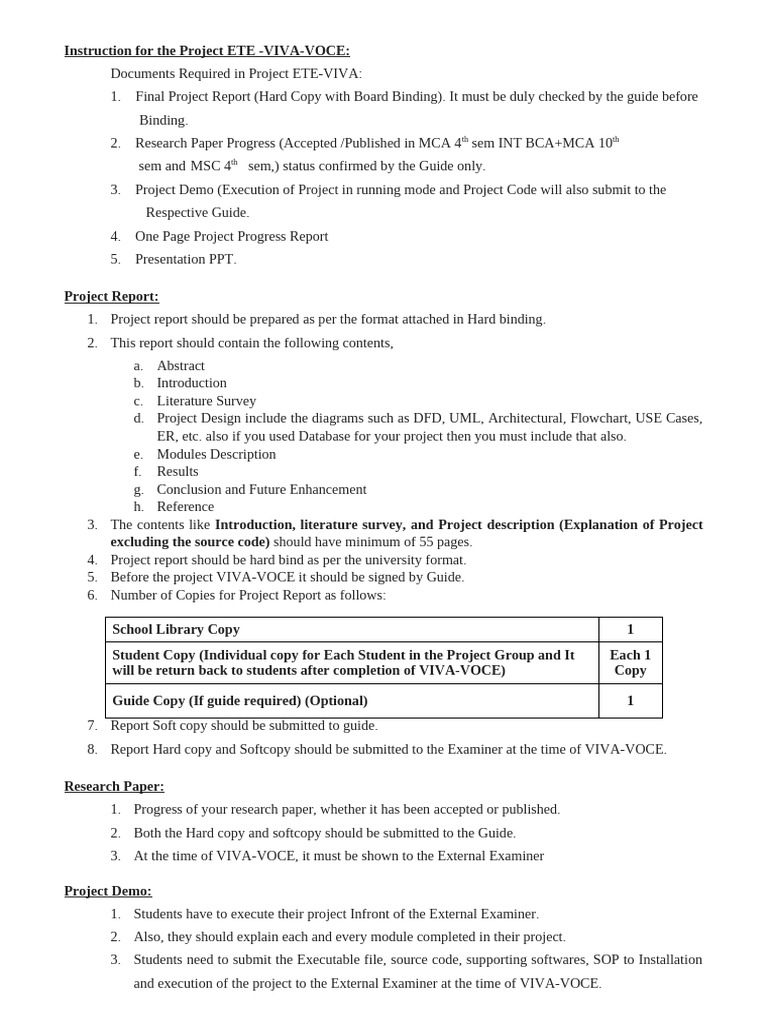 1.impotant Detailed Instruction For MCA and MSC | PDF | Thesis | Computing