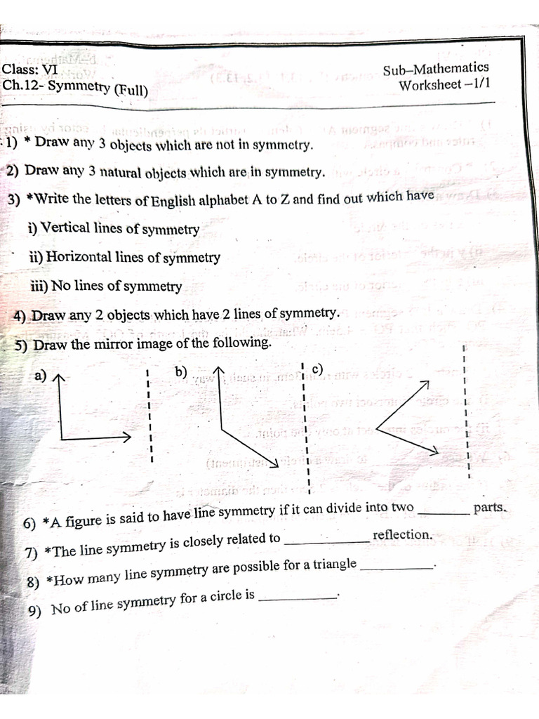 6th Maths Worksheet's | PDF