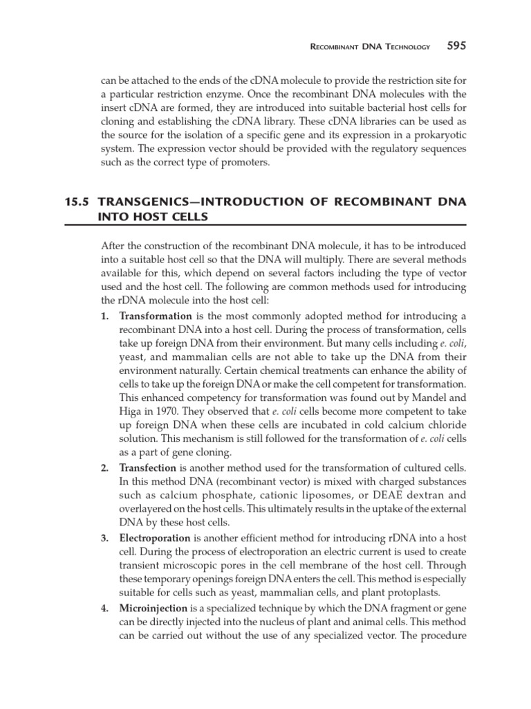 Transformation Into Host Cells | PDF | Molecular Cloning | Recombinant Dna