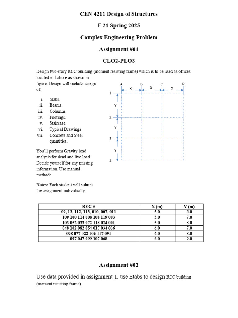 Assignment 01 - 02 (RCC - Frame) | PDF