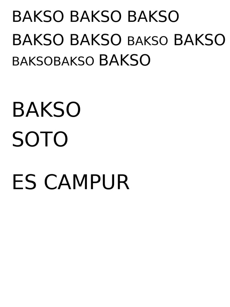 Bakso Bakso Bakso | PDF