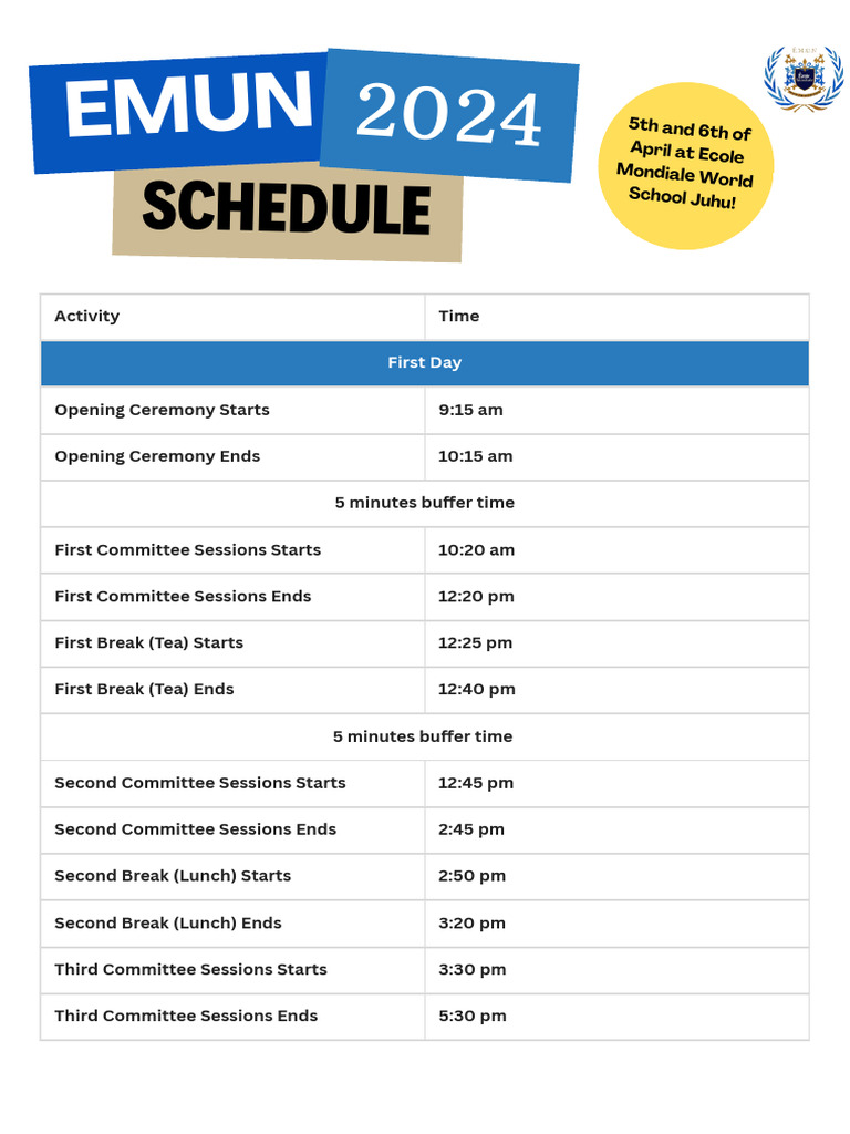 Emun Schedule | PDF