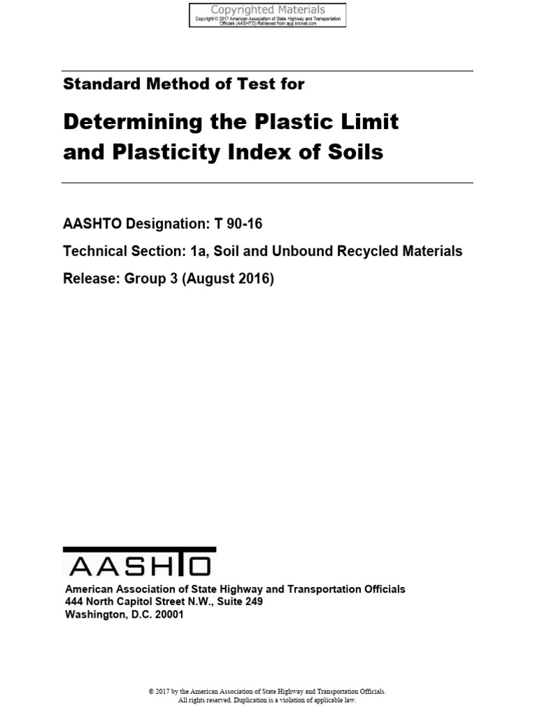 Plastic Limit and Index Testing for Soils | PDF | Materials | Applied ...