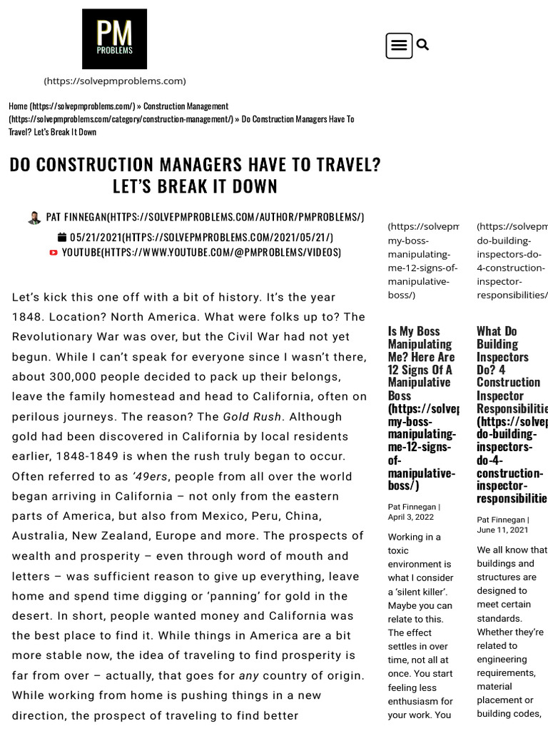 Do Construction Managers Have To Travel Let's Bre | PDF | Enron | Economies