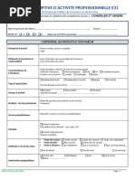 Fiche Descriptive d'Activité Professionnelle | PDF