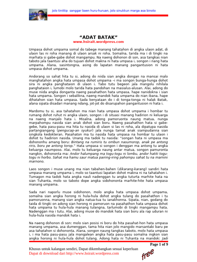 Belajar Adat Batak | PDF