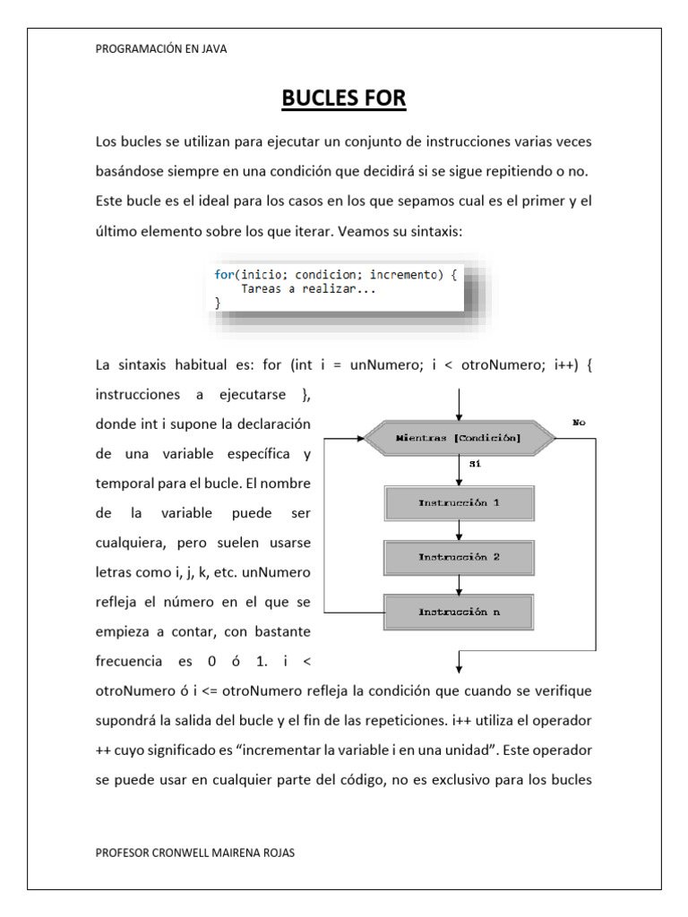 19 - Bucles For | PDF | C ++ | Flujo de control