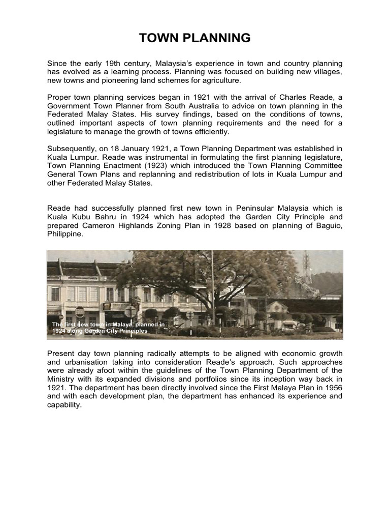 TOWN PLANNING - Ministry of Housing and Local Government | PDF | Malaysia