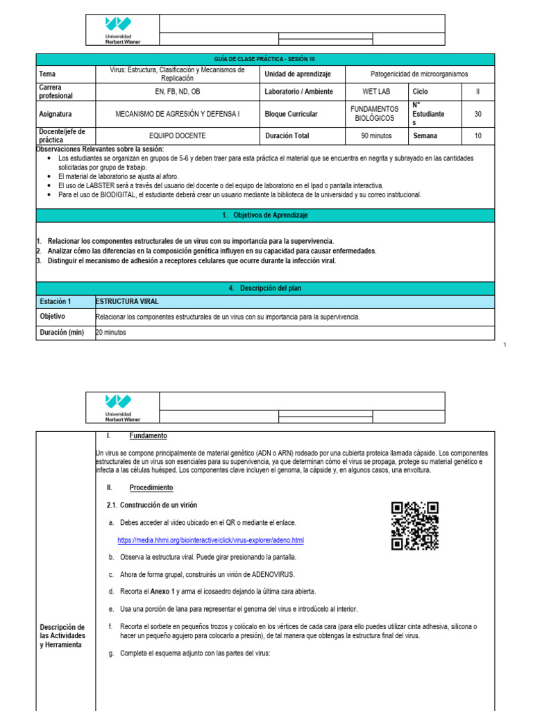 MAD 1 GUÍA Prax.10 Validado | PDF | Virus | Especialidades Medicas