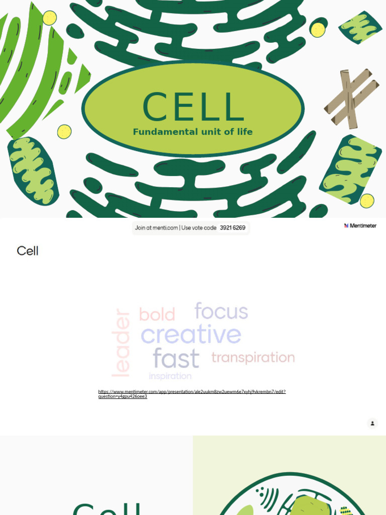 Biology Cell Organelles Presentation in Green White Illustrative Style ...