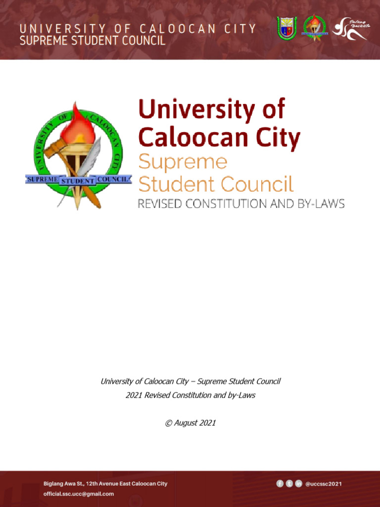 UCC Supreme Student Council Constitution | PDF | Presidents Of The ...