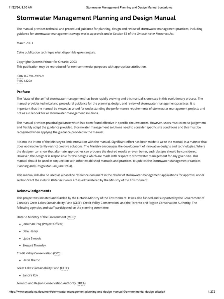 Stormwater Management Design Manual | PDF | Surface Runoff | Stream