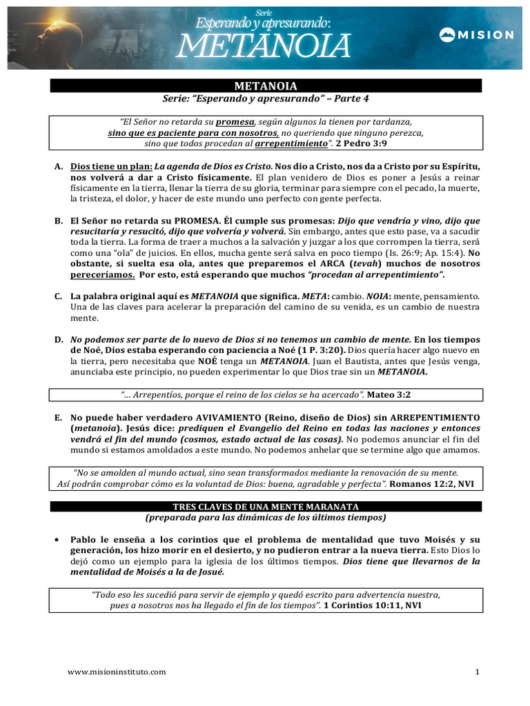 Metanoia | PDF | Joshua | Moisés