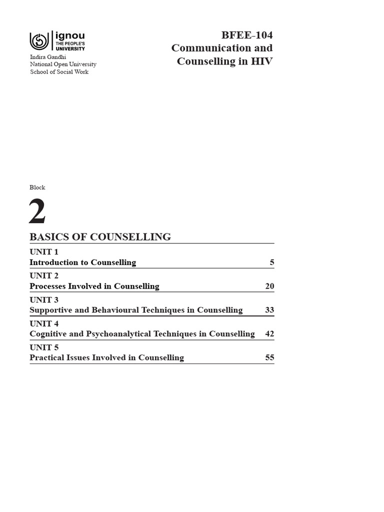 Block-2 Communication and COUNSELLING | PDF | Psychotherapy | Mental ...