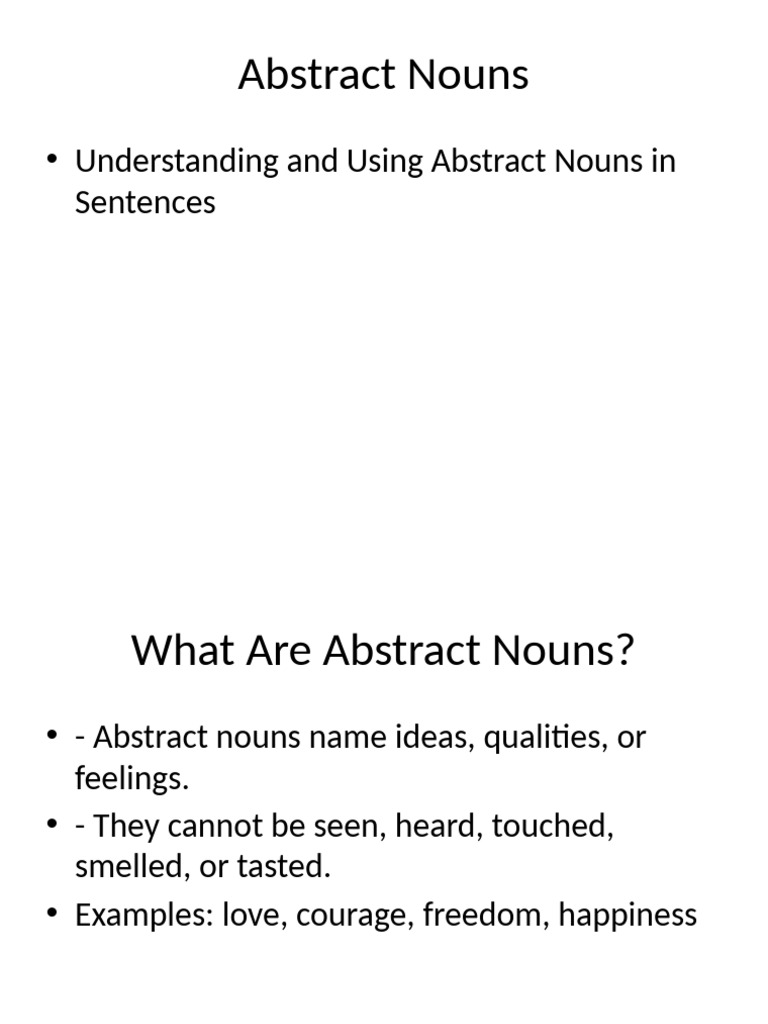 Abstract Nouns Presentation Grade8 | PDF