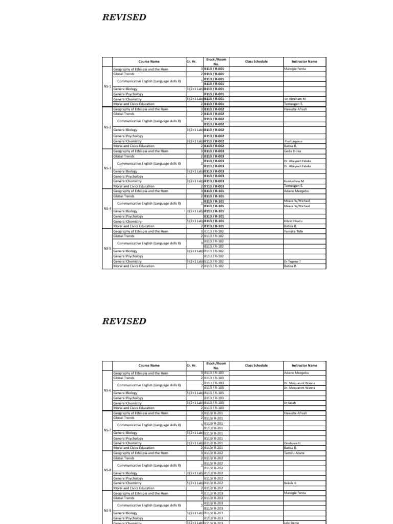 Semester Two 2017 Ec Class Schedule For Students Pdf Learning