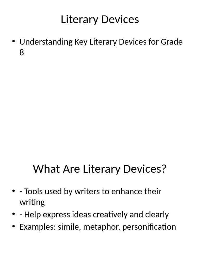 Literary Devices Presentation Grade8 | PDF