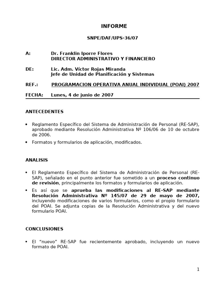 Informe 36 Poai 2007 | PDF