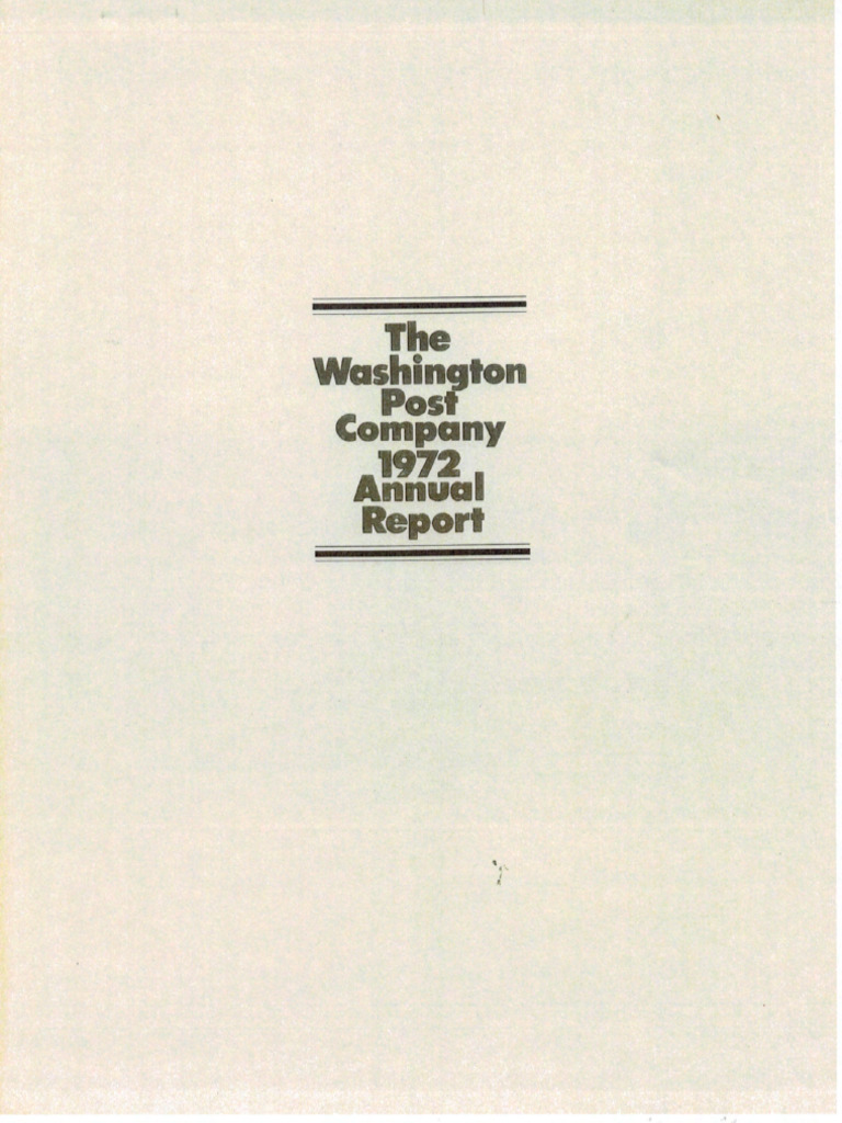 The Washington Post Company 1972 Annual Report | PDF