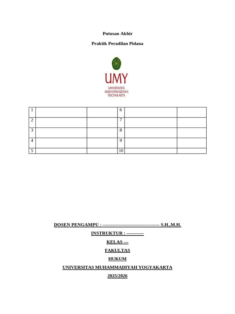 Template Surat Putusan Akhir Rill | PDF