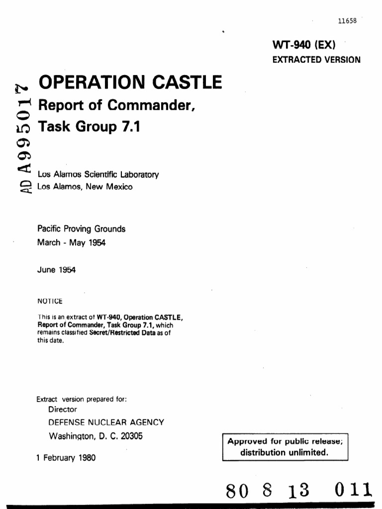 11658e B-36 Operation Castle | PDF | Nuclear Physics | Radioactivity