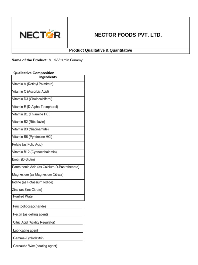 3.qualitative & Quantitative of Product | PDF | Vitamin | Magnesium