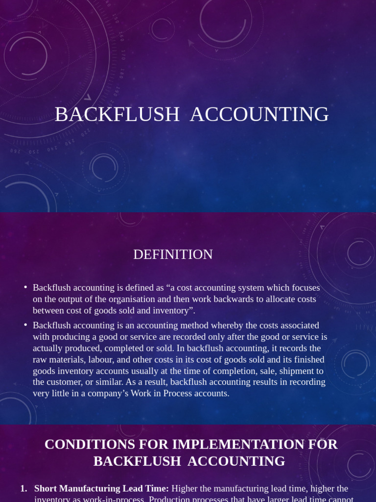 Backflush Accounting | PDF | Inventory | Management Accounting
