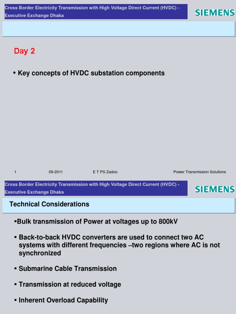 Key Concepts of HVDC Substation Components - Siemens | PDF | High ...
