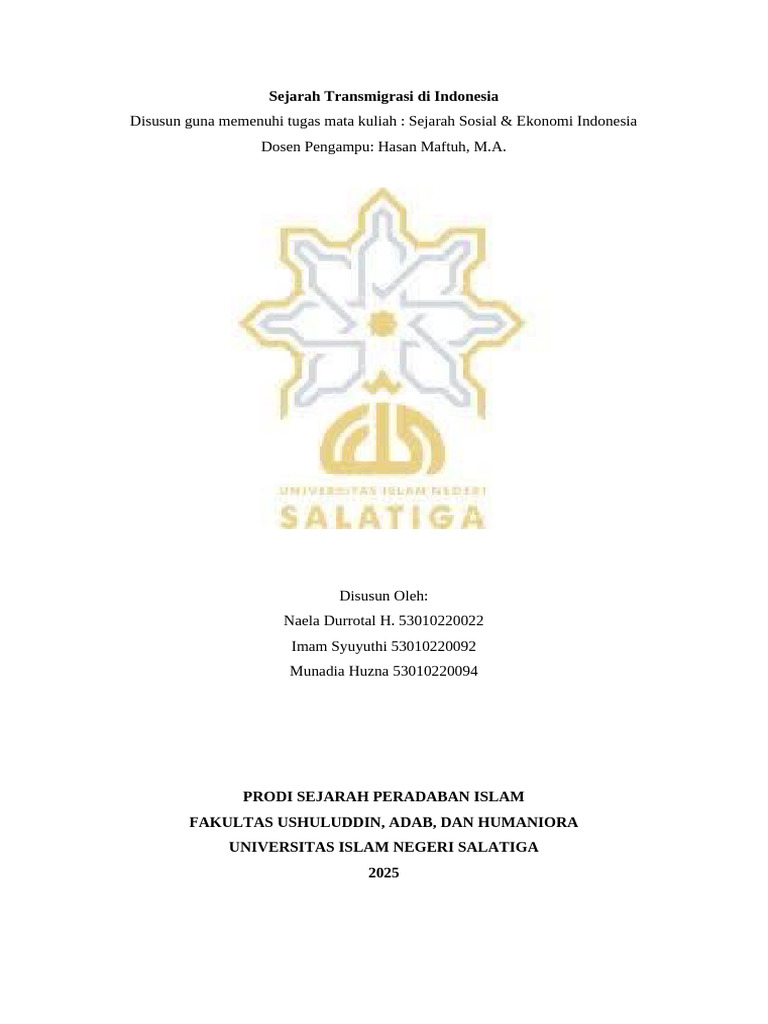 Sejarah Transmigrasi di Indonesia | PDF