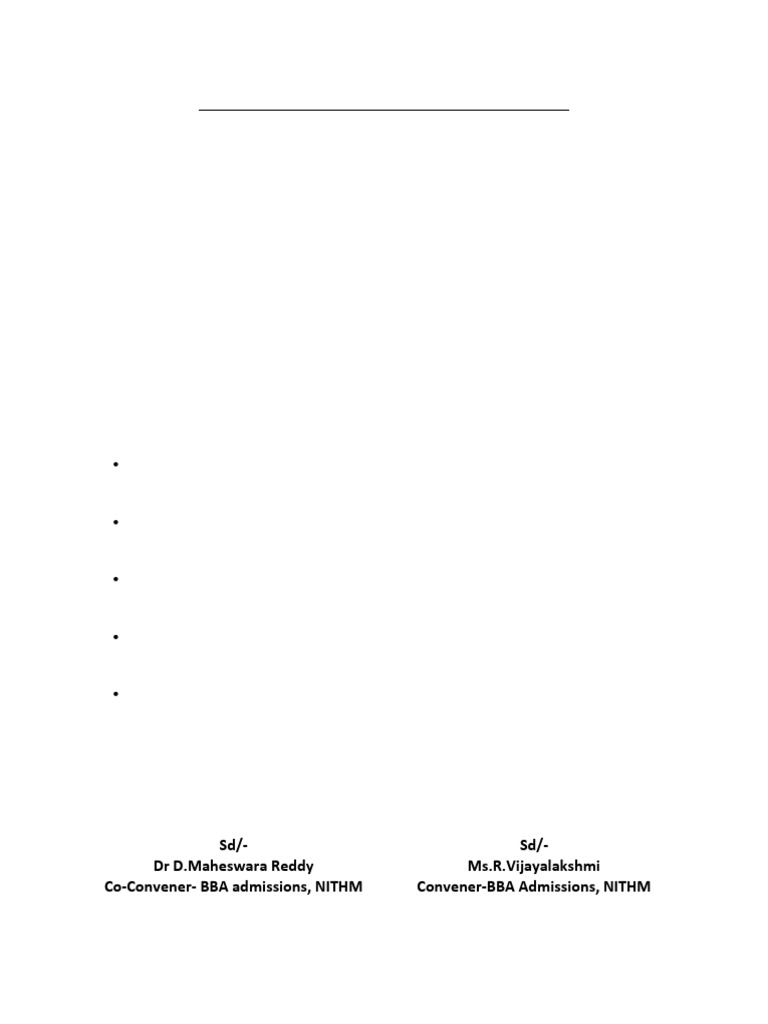 (NITHM) BBA 4 Year Course Details Eligibilty Criteria and Fee Structure ...