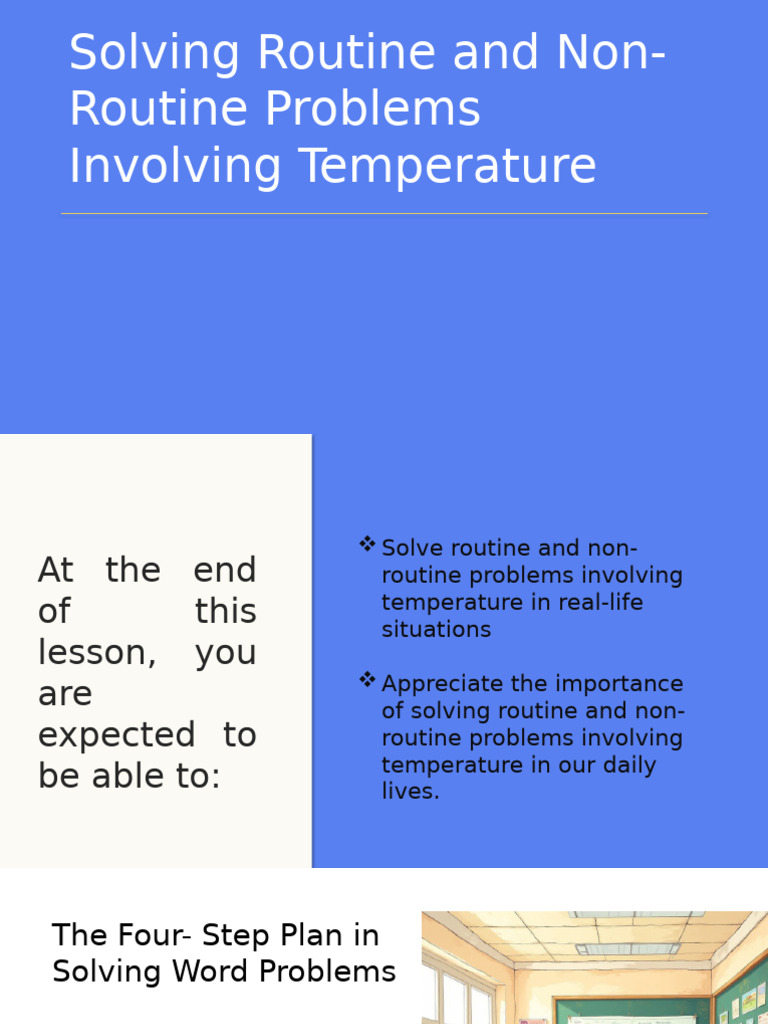 Slide - Solving Routine and Non-Routine Problems Involving Temperature ...