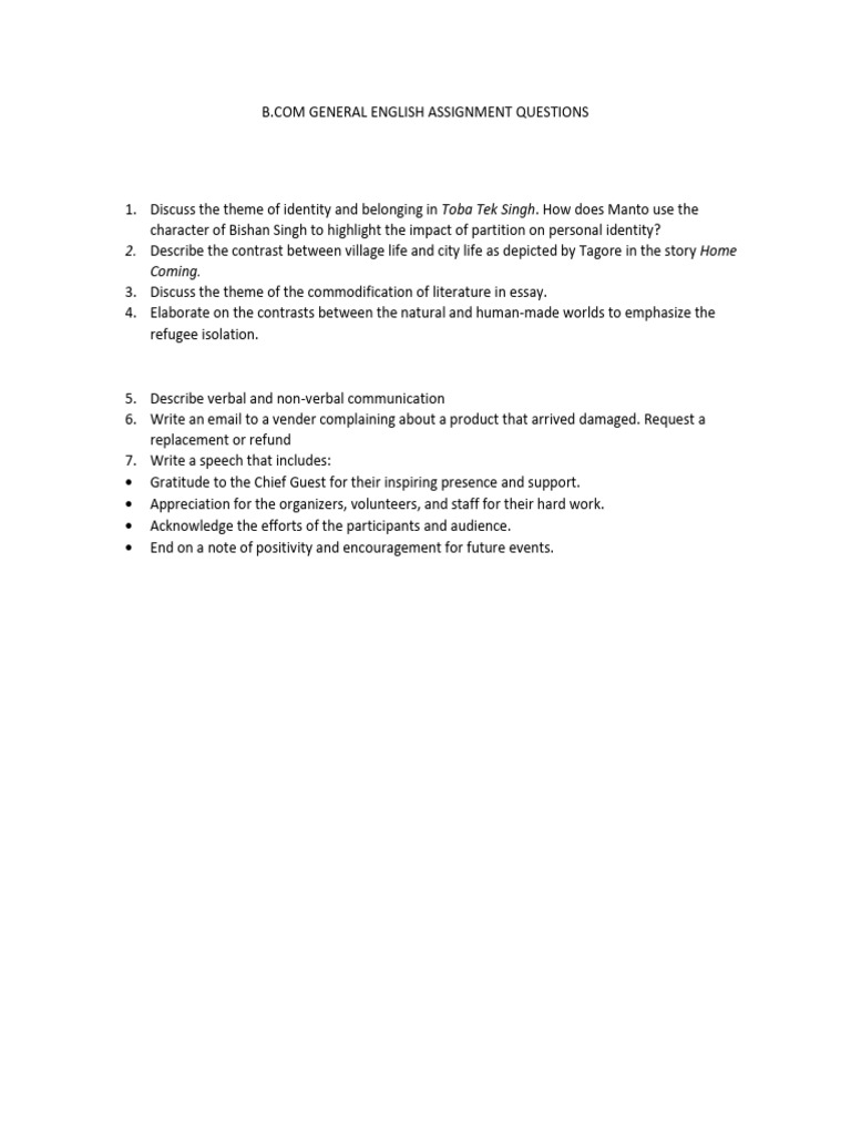 Assignment Questions | PDF